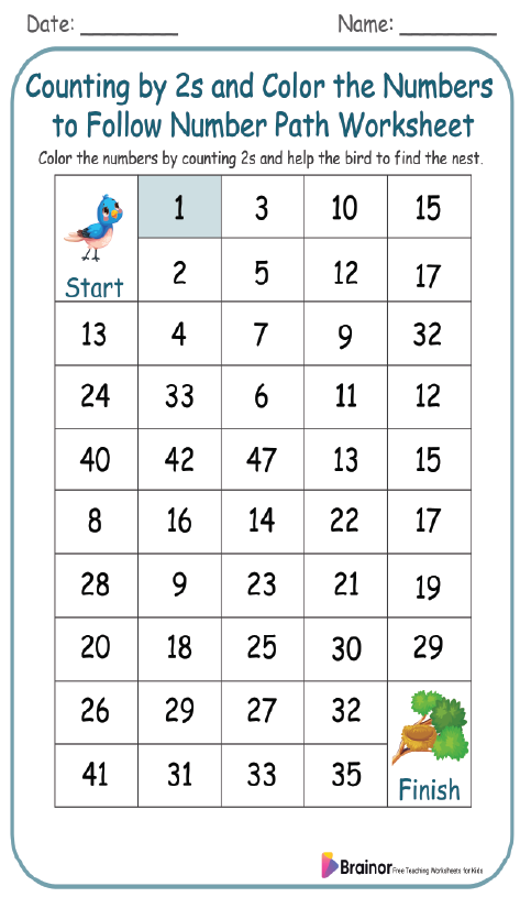 30 Counting by 2s Worksheets | Free Printable