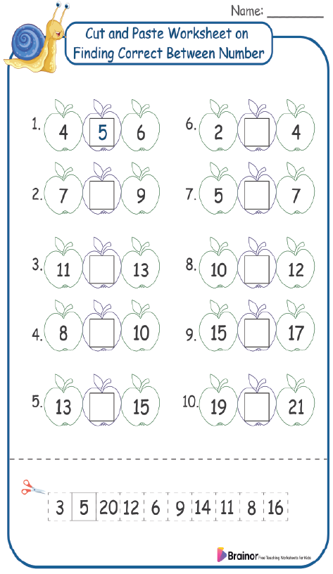 24 Between Numbers Worksheet | Free Printable