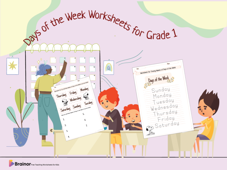 13 Days of the Week Worksheets for Grade 1 | Free Printable
