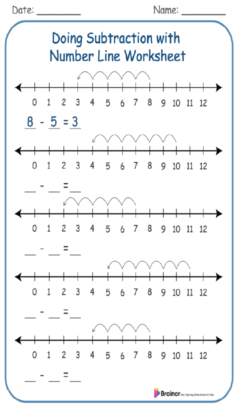 20+ Counting on a Number Line Worksheet | Free Printable