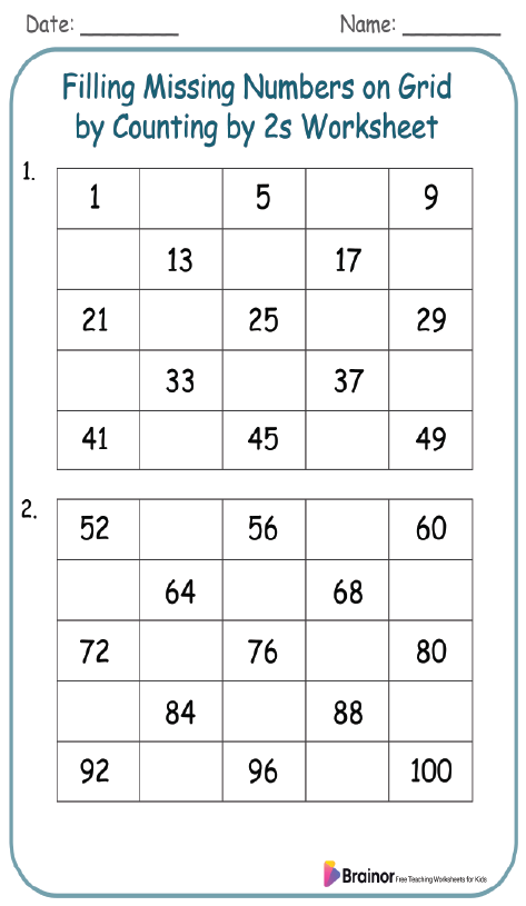 30 Counting by 2s Worksheets | Free Printable