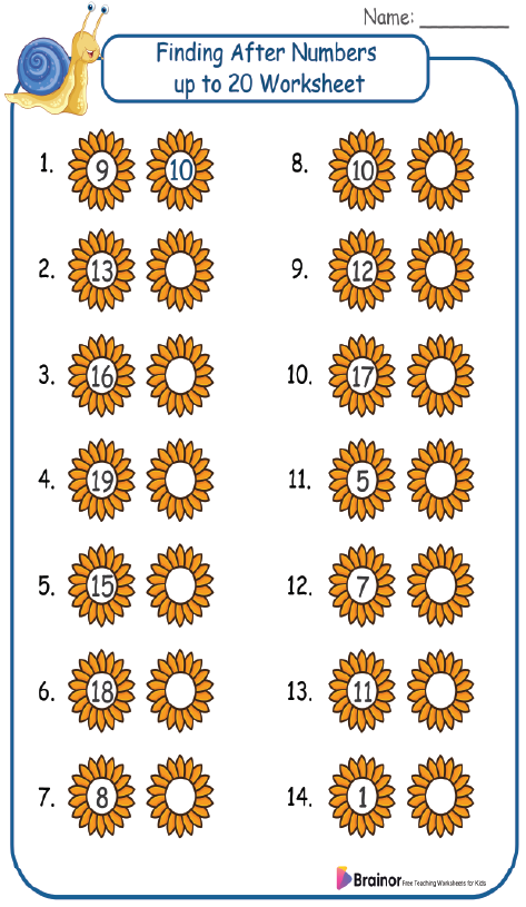 24 After Numbers Worksheet | Free Printables