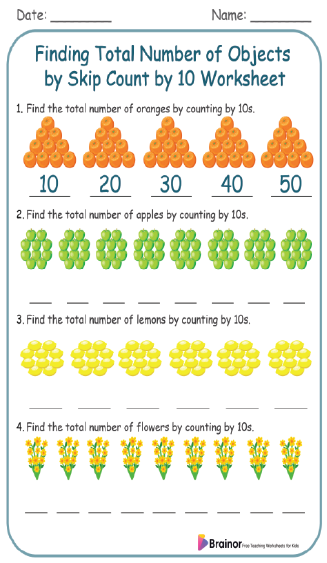 30 Counting by 10s Worksheets | Free Printable