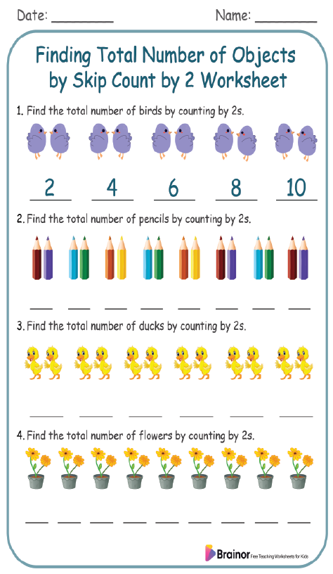 30 Counting by 2s Worksheets | Free Printable