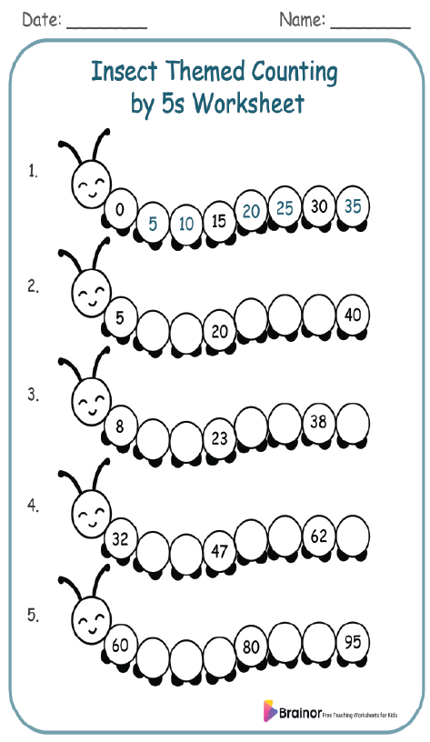 30 Counting by 5s Worksheets | Free Printable