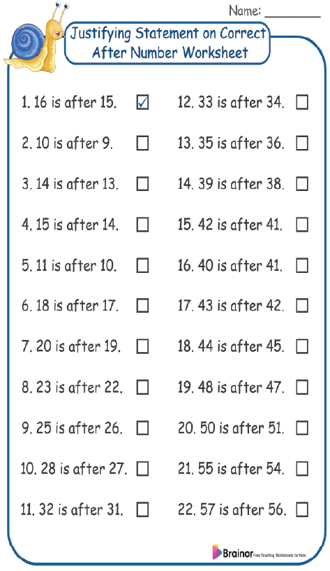 24 After Numbers Worksheet | Free Printables