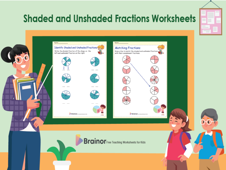 18 Interactive Shaded and Unshaded Fractions Worksheets