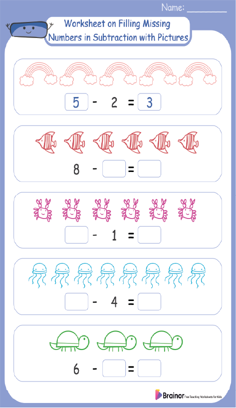 15+ Subtraction with Pictures Worksheets | Free Printable
