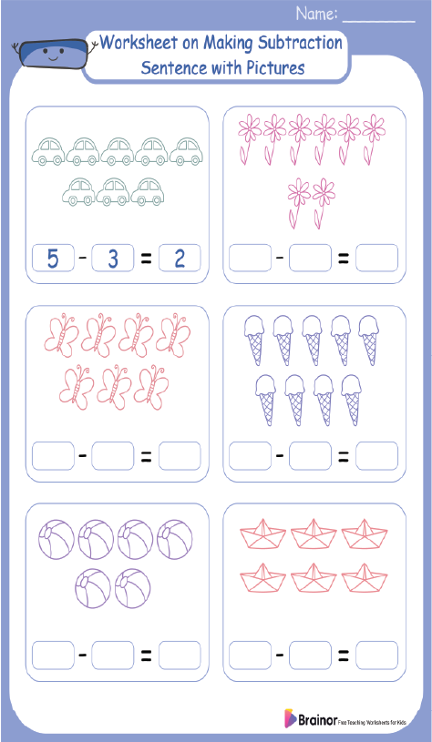 15+ Subtraction with Pictures Worksheets | Free Printable