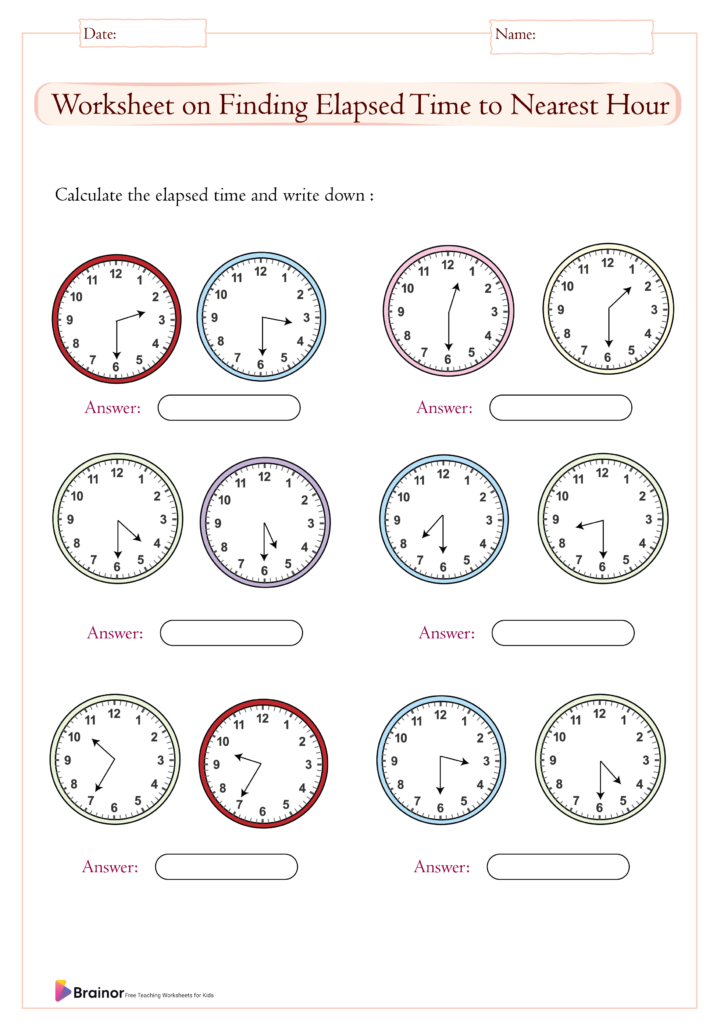20+ Elapsed Time Worksheets Grade 1 | Free Printables