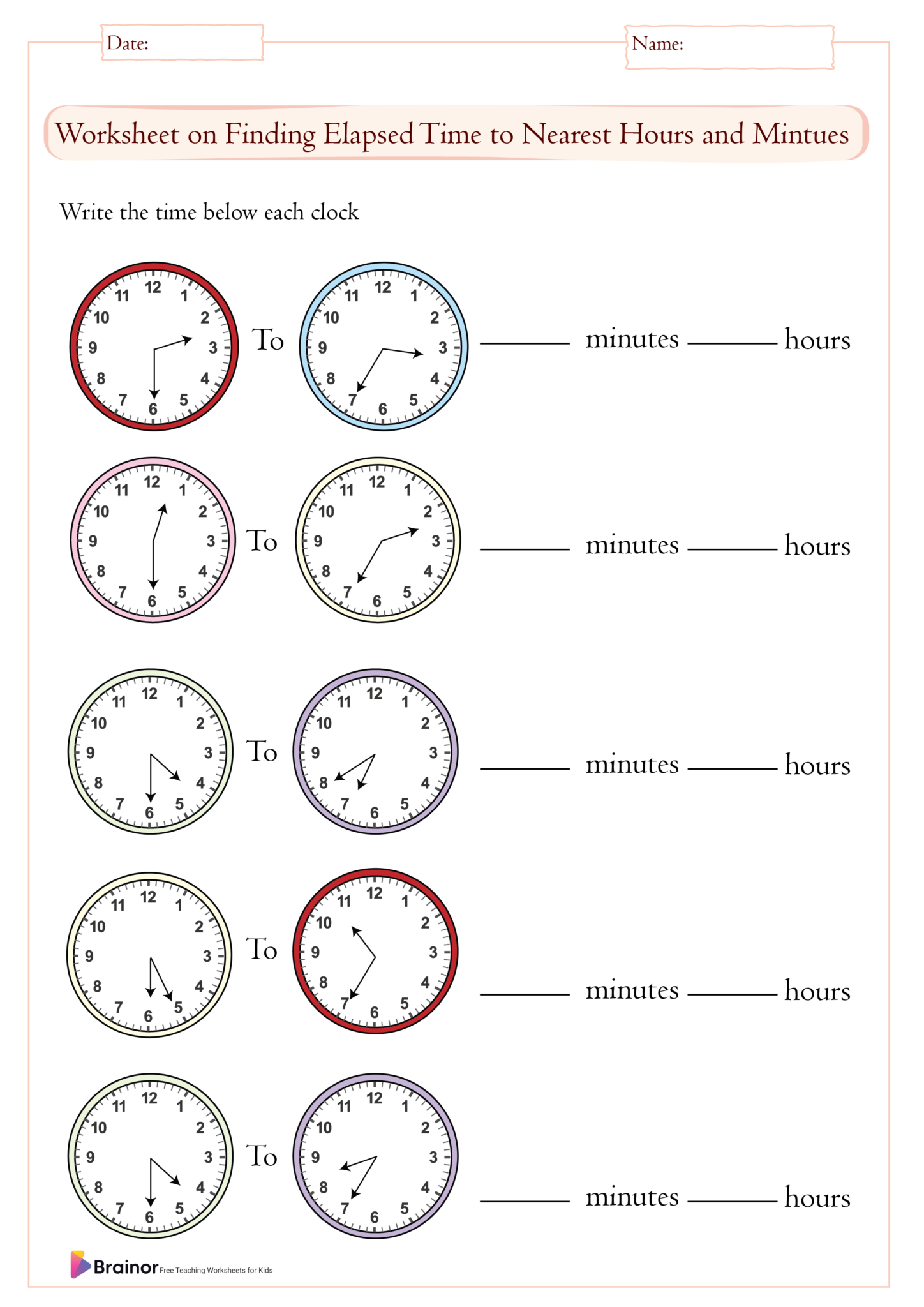 20+ Elapsed Time Worksheets Grade 1 | Free Printables