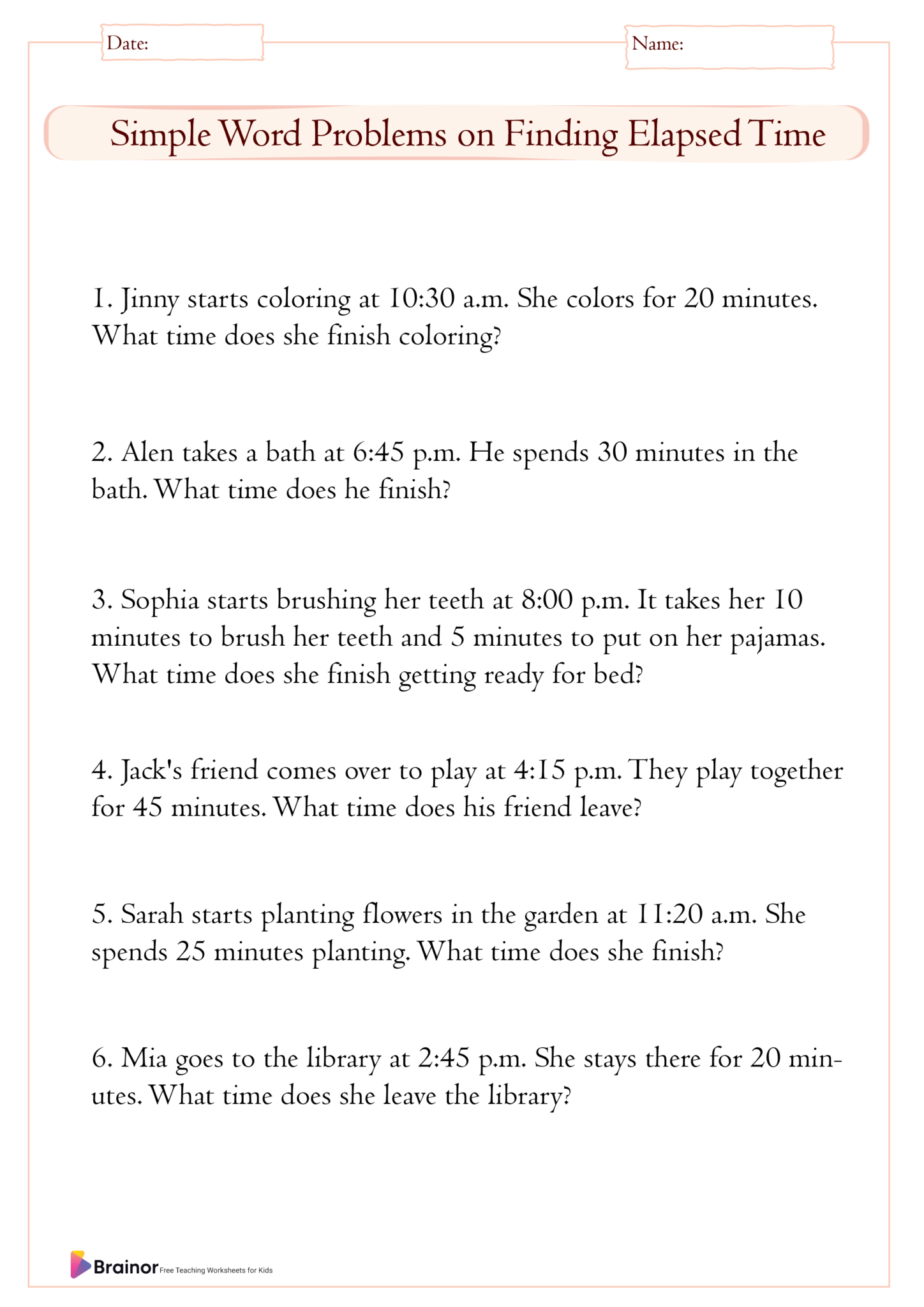 20+ Elapsed Time Worksheets Grade 1 | Free Printables