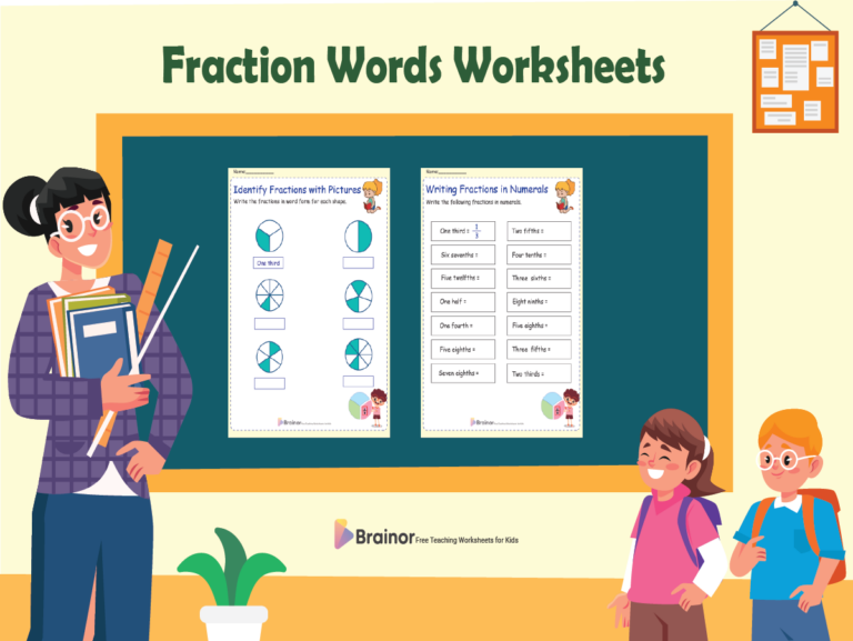 20+ Fraction Words Worksheet | Free Printable