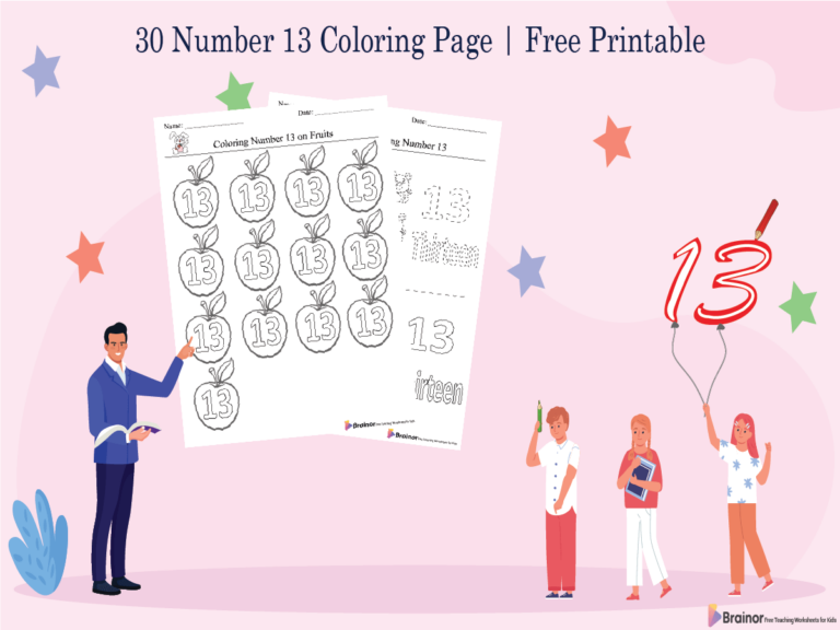 30 Number 13 Coloring Pages | Free Printable