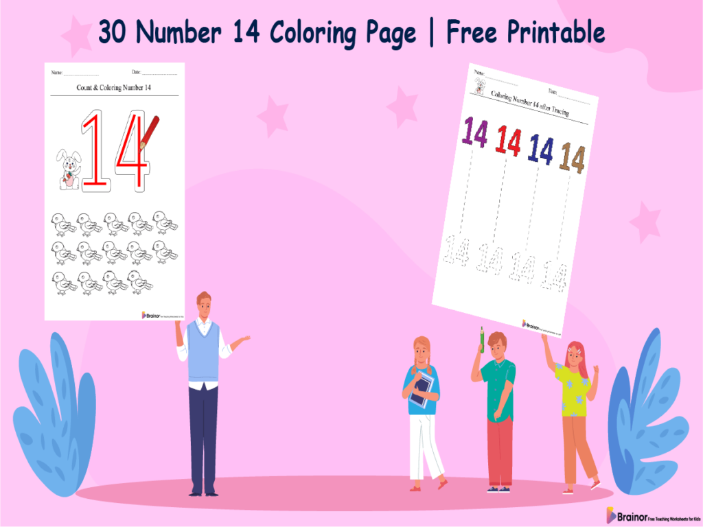 30 Number 14 Coloring Pages | Free Printable