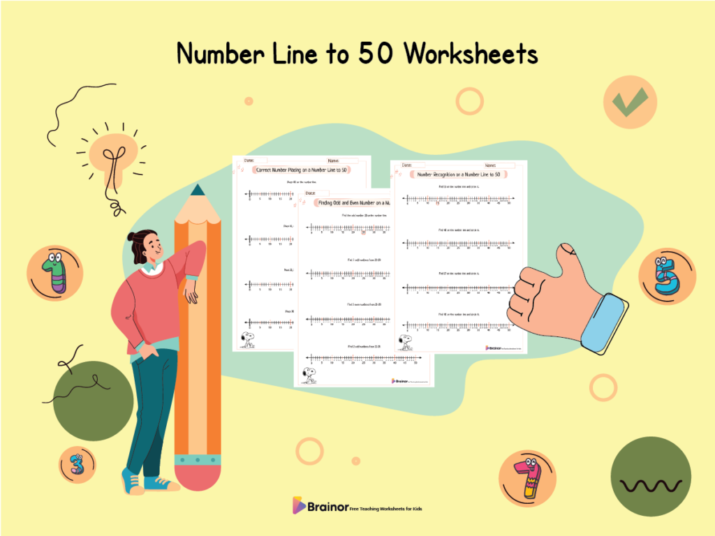 15+ Free Worksheets on Number Line to 50