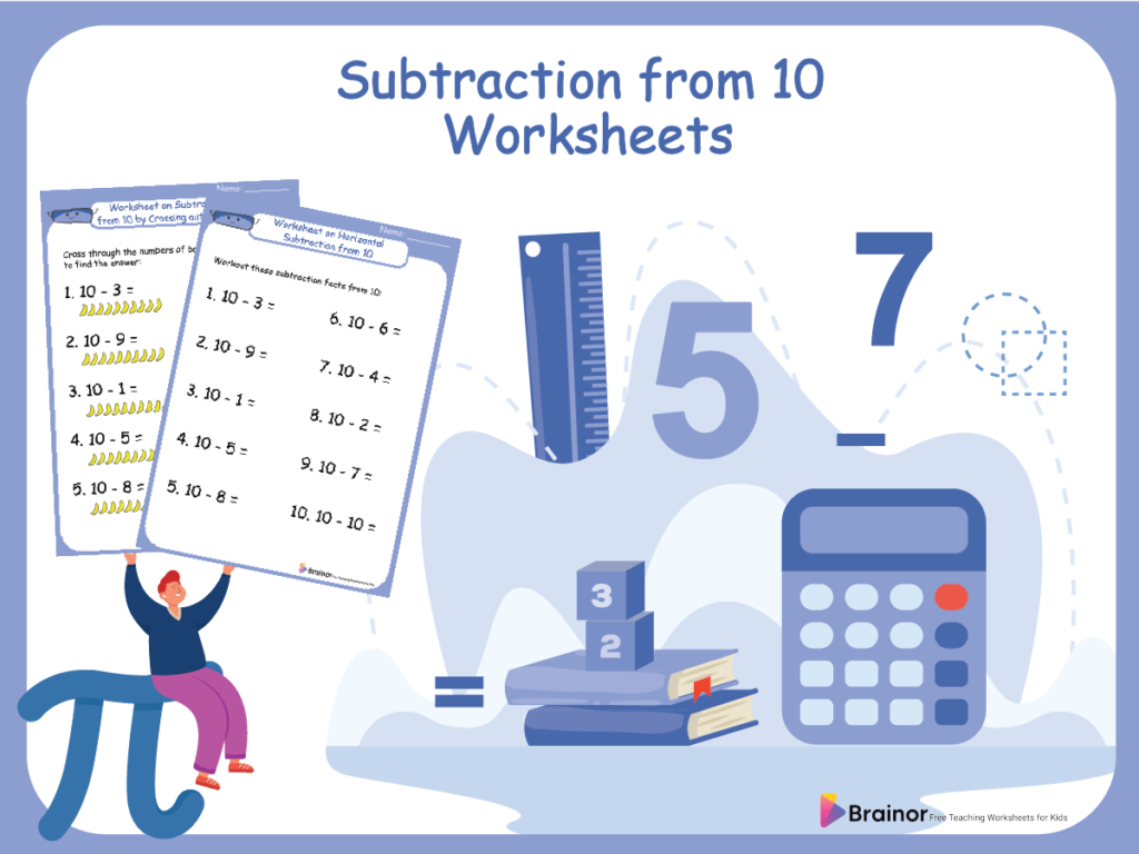 20+ Subtracting from 10 Worksheets | Free Printable