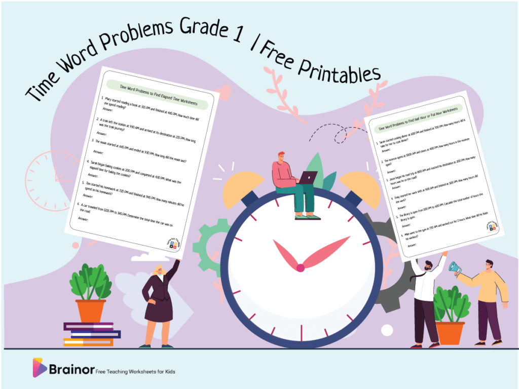 10+ Time Word Problems Grade 1 | Free Printable