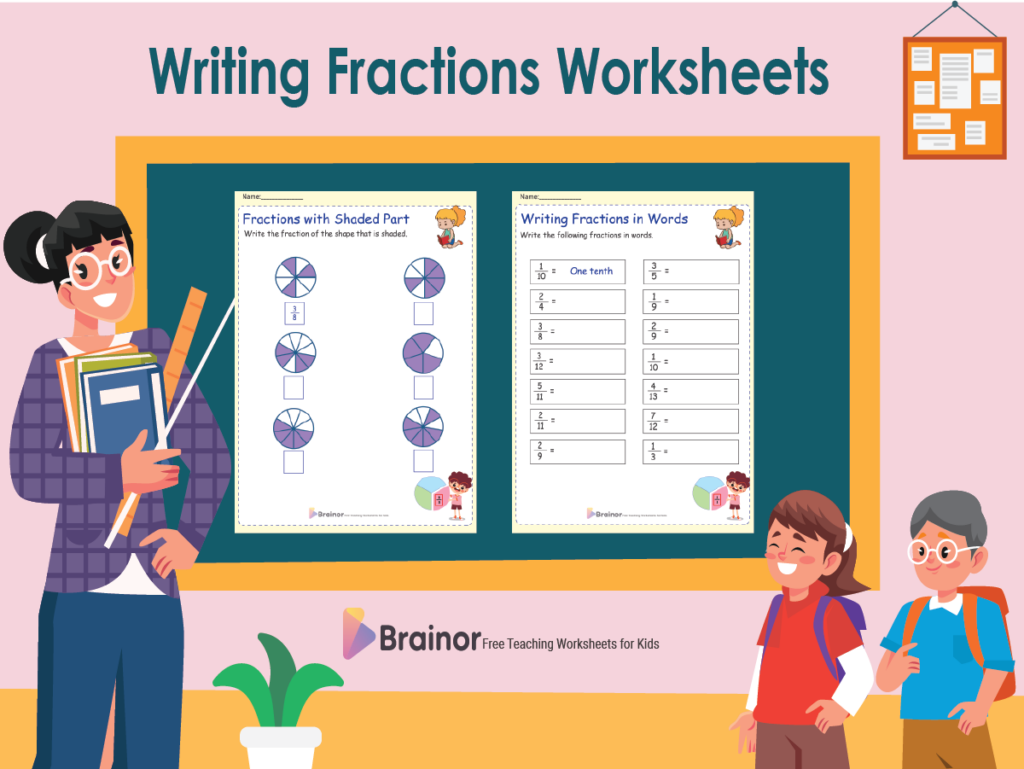 20+ Free Printable Writing Fractions Worksheets