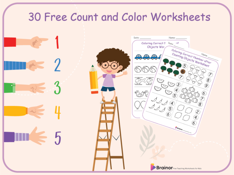 30 Free Count and Color Worksheets