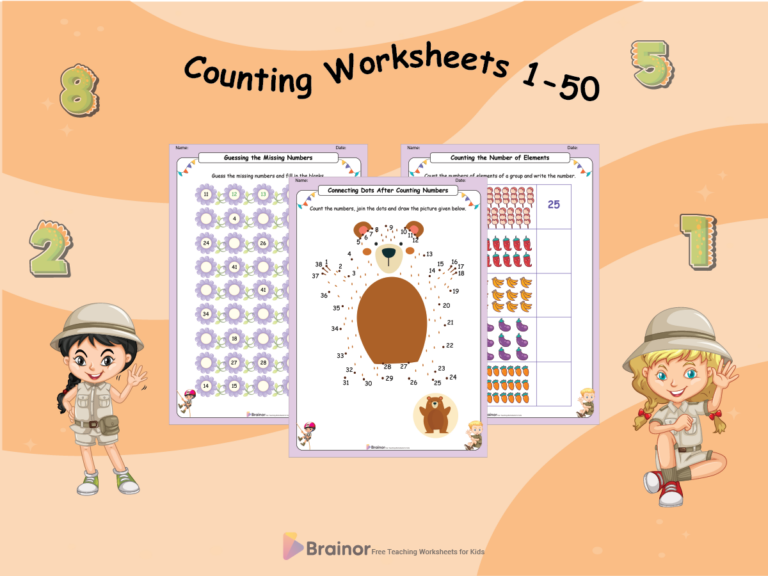 Counting Worksheets 1-50 | 23 Free Pages