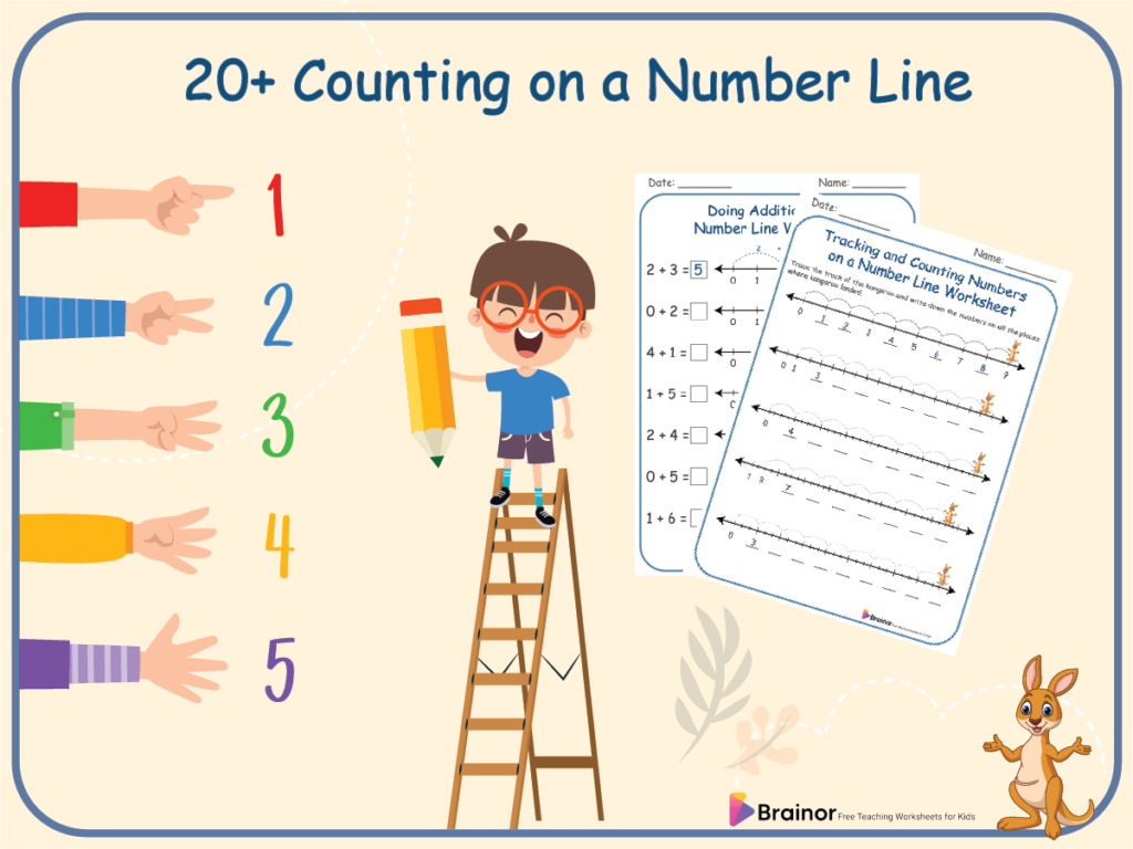 20+ Counting on a Number Line Worksheet | Free Printable
