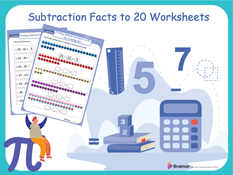 20+ Subtraction Facts to 20 Worksheets | Free Printable