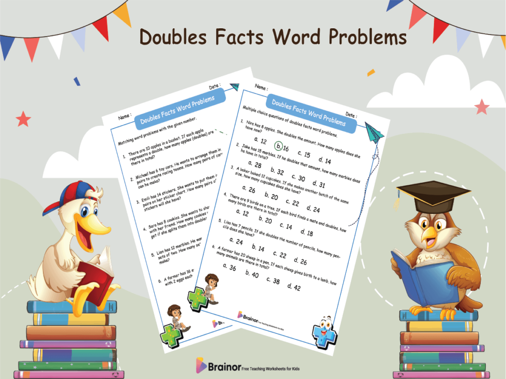 Doubles Facts Word Problems Worksheets | 15 Free Pages