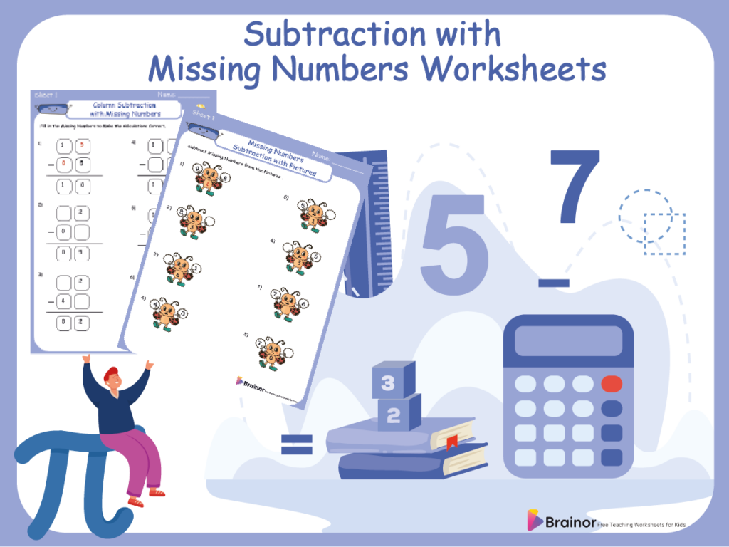 15+ Subtraction with Missing Numbers Worksheets | Free Printables