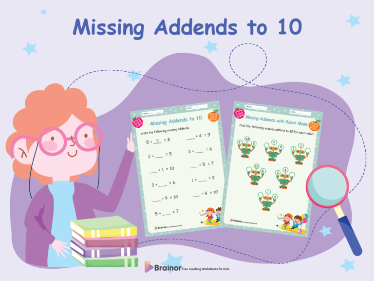 Missing Addends to 10 Worksheets | 24 Printable Pages