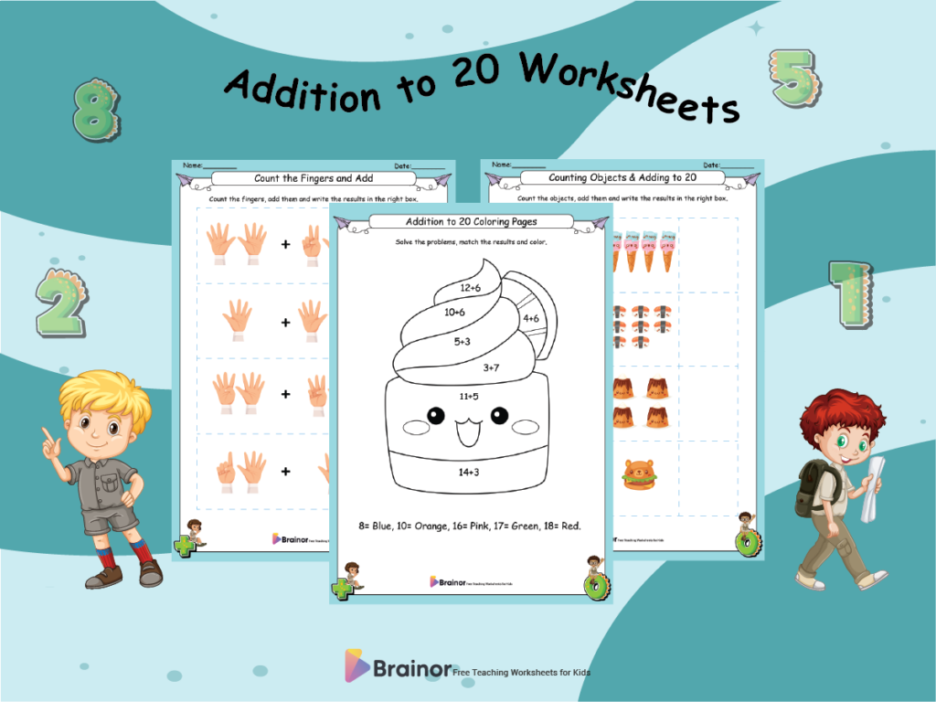 Addition to 20 Worksheets | 24 Pages