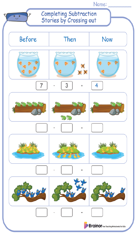 15+ Subtraction by Crossing out Worksheet