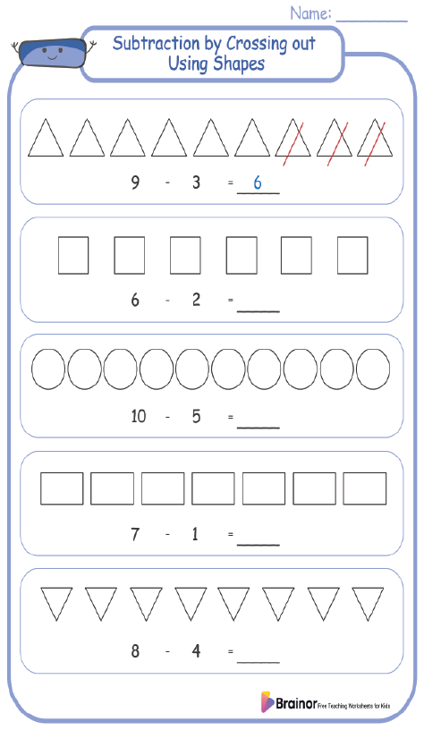 15+ Subtraction by Crossing out Worksheet