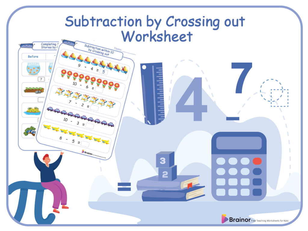 15+ Subtraction by Crossing out Worksheet
