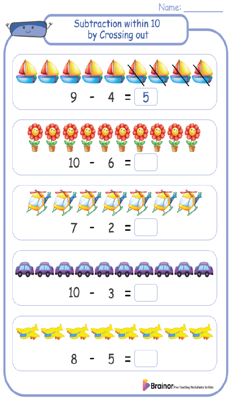 15+ Subtraction by Crossing out Worksheet