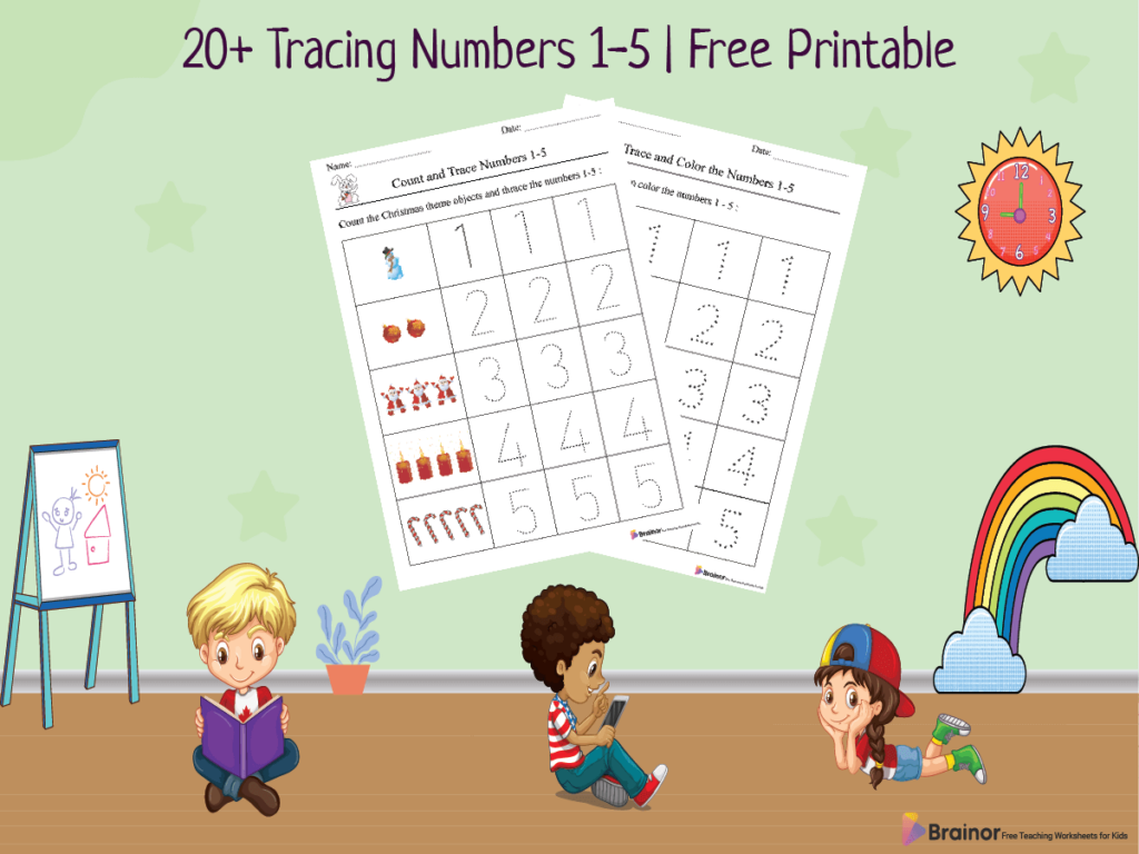 20+ Tracing Numbers 1-5 Worksheets | Free Printable
